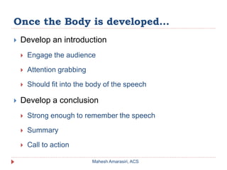 Speech organisation | PPTX