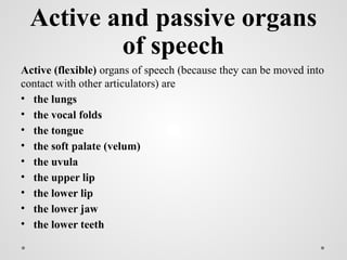 speech organs full.pptx for learning speech organs | PPTX