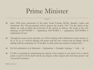 Speech outlines MSR Law Debsoc | PPTX