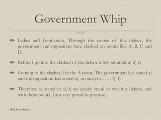 Speech outlines MSR Law Debsoc | PPTX