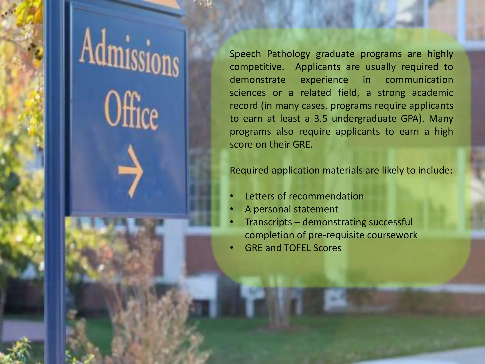 Speech Pathology Master's Degrees | PPT