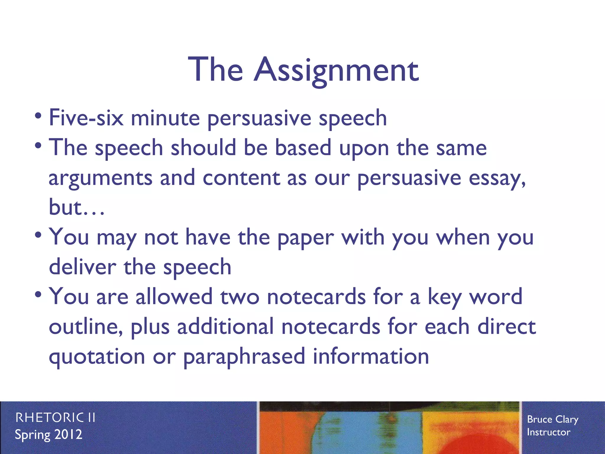 Preparing the Persuasive Speech | PPT