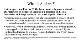 Speech presentation on autism spectrum disorder | PPT