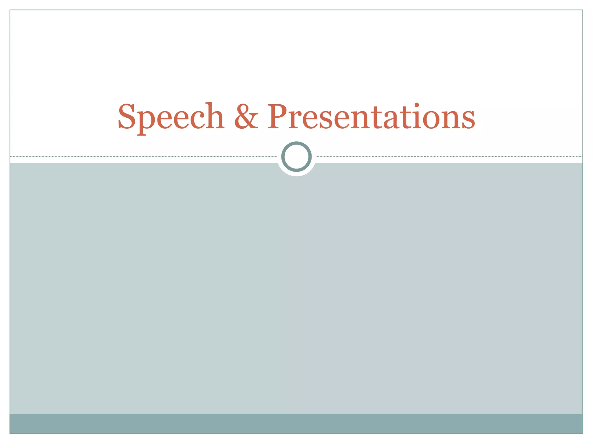 Speech & Presentations | PPT