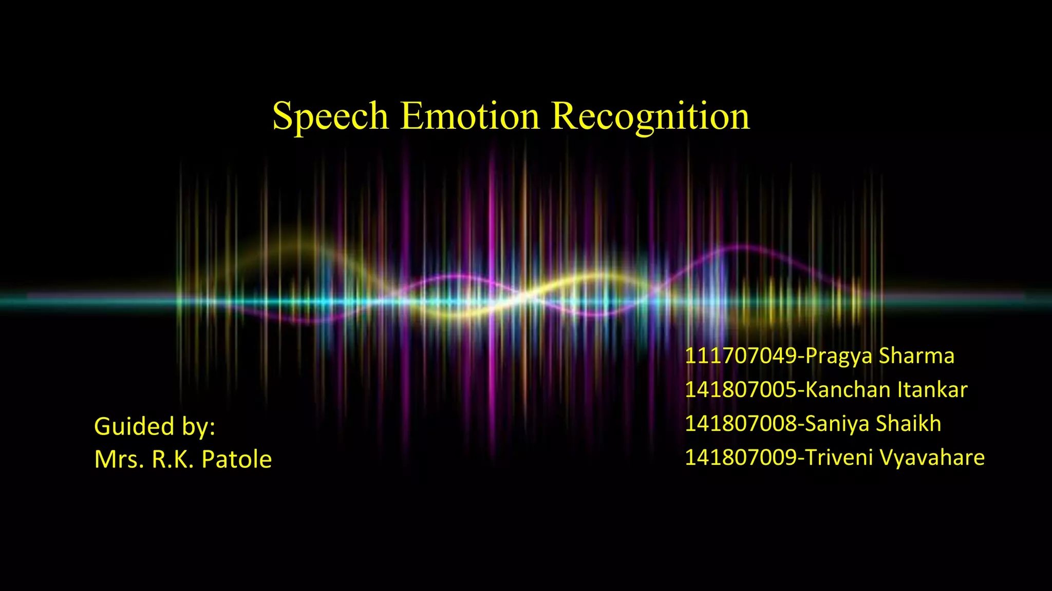 Speech emotion recognition | PPT