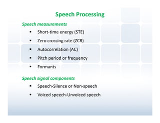 Speech processing | PDF