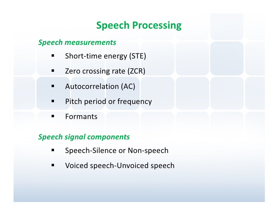 Speech processing