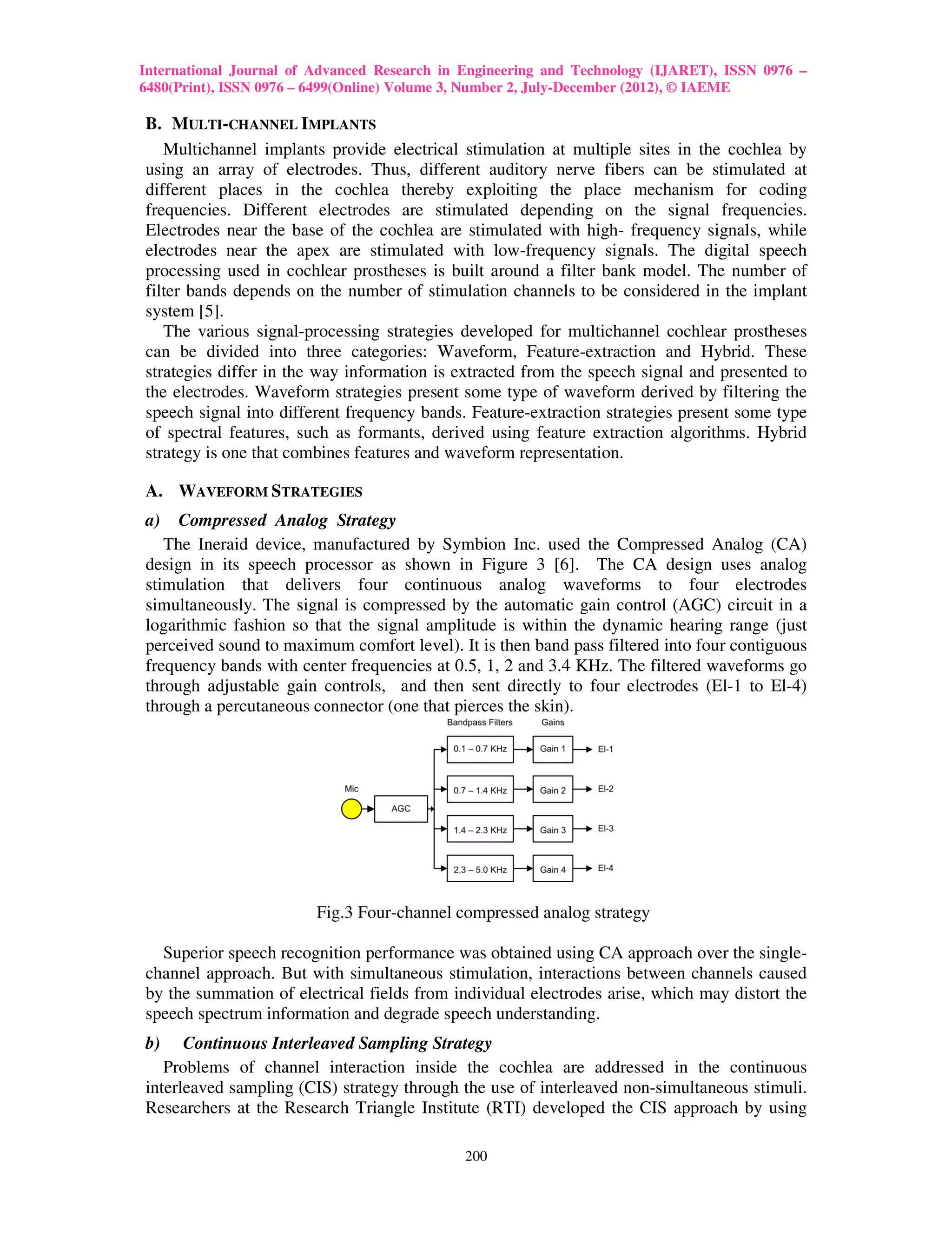 Speech processing strategies for cochlear prostheses | PDF