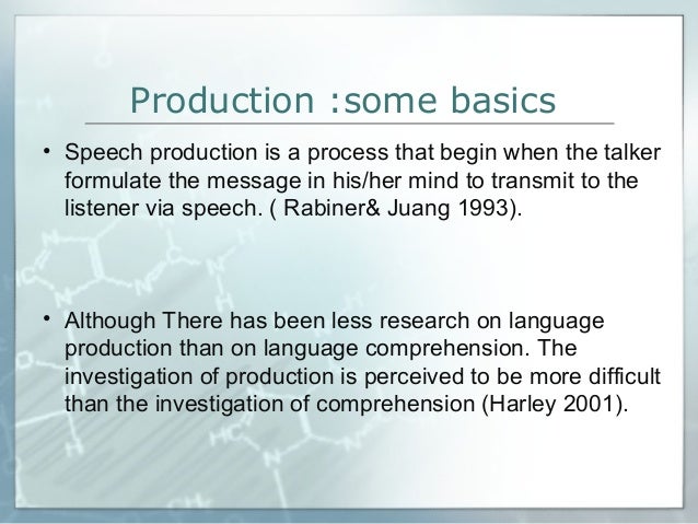 Speech Production Speech Production