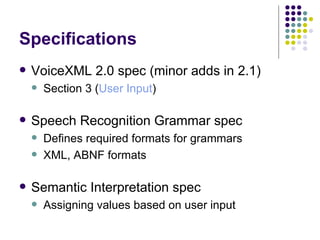 Speech Recognition in VoiceXML | PPT | Digital Audio | Computer Software and Applications