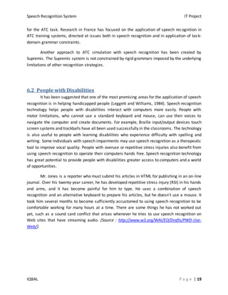 Speech Recognition by Iqbal | DOCX