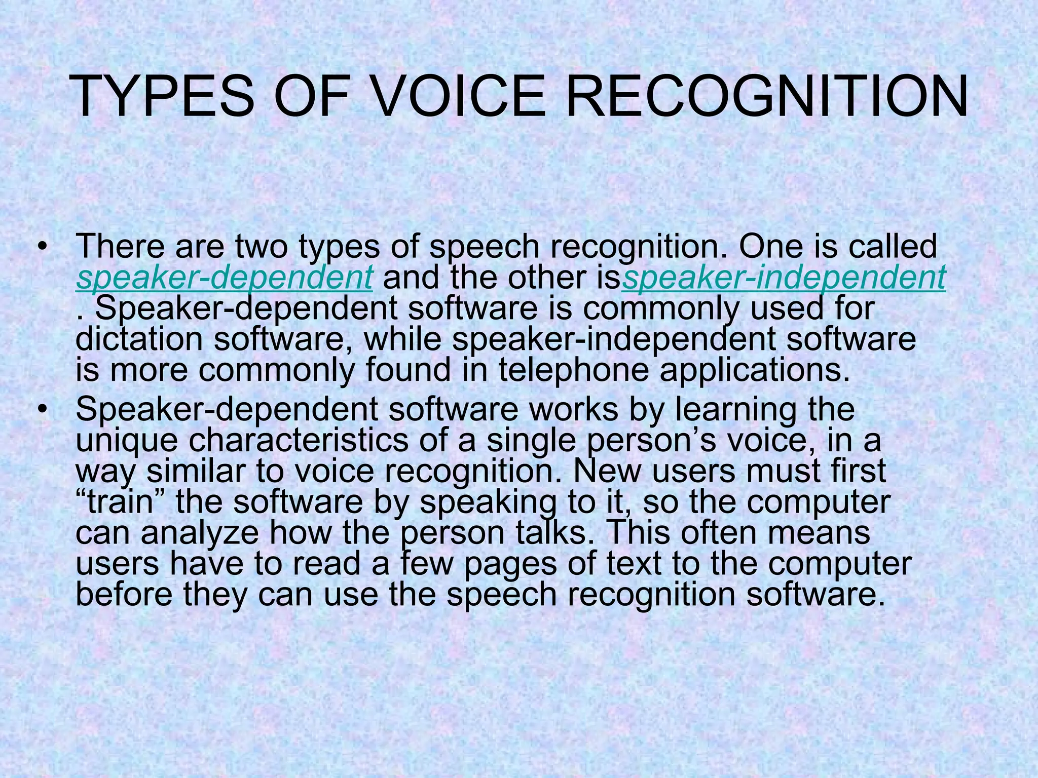 Speech recognition | PPT