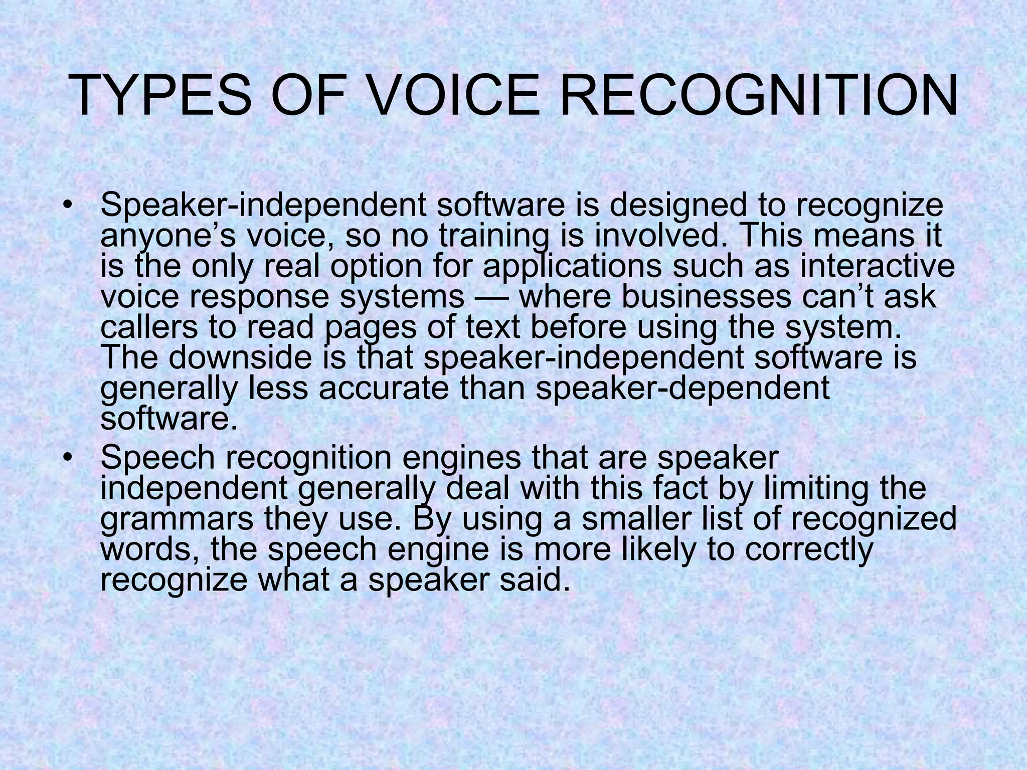Speech recognition | PPT