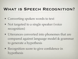 Speech recognition | KEY