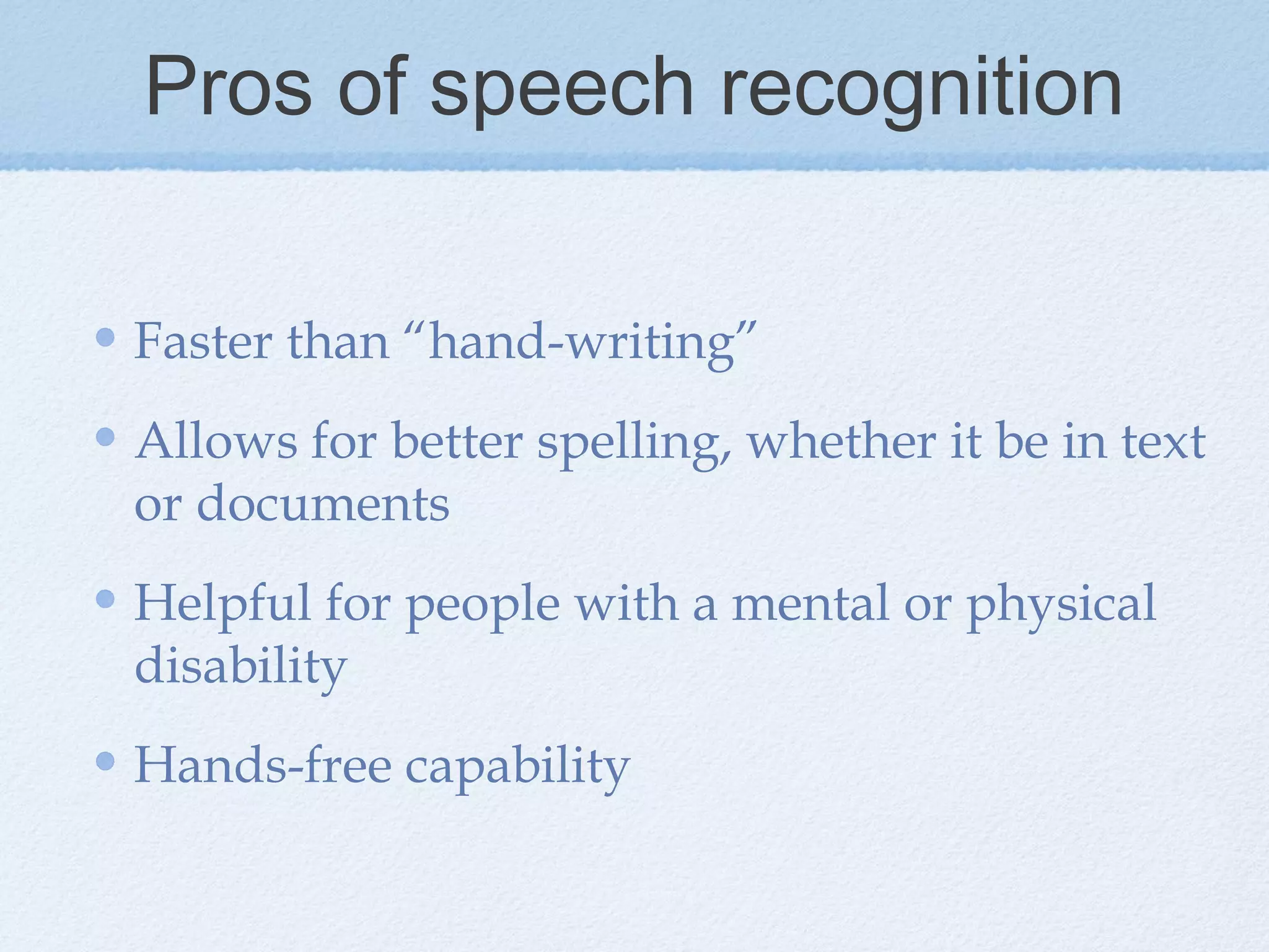 Speech recognition | PPT