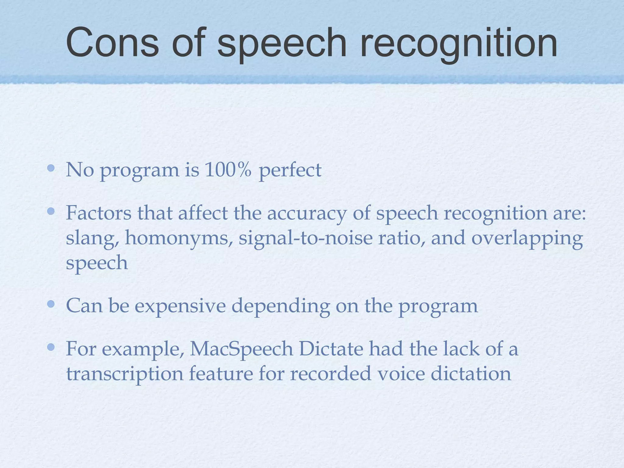 Speech recognition | PPT