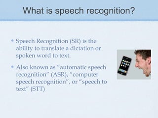 Speech recognition | PPT