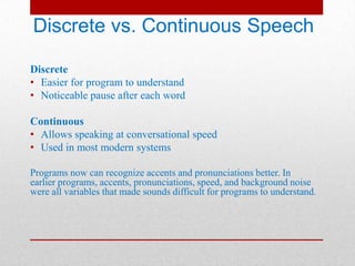 Speech Recognition, Text to Speech, and Voice Interfaces | PPT
