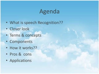 Speech recognition An overview | PPTX | Operating Systems | Computer ...