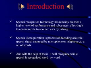 Speech Recognition | PPT