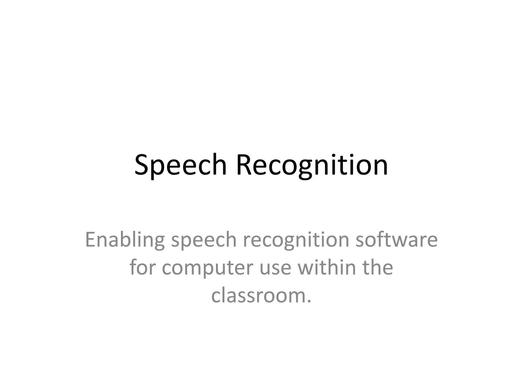 Speech recognition | PPT