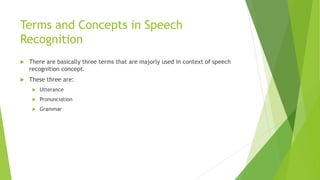Speech recognition an overview | PPSX