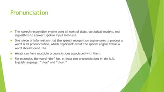 Speech recognition an overview | PPSX