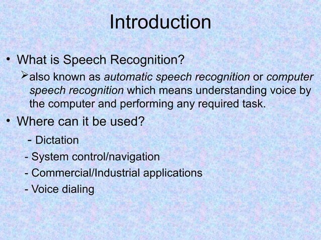 speech _ recognition _ presentation .ppt
