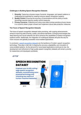 Speech Recognition Dataset: Revolutionising the Future of Communication | PDF