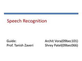 Speech recognition final | PPTX | Digital Audio | Computer Software and ...