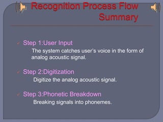 Speech recognition final presentation | PPTX