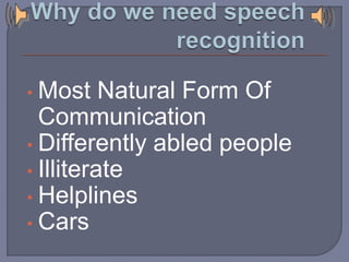 Speech recognition final presentation | PPTX