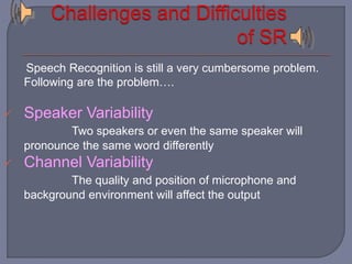Voice Recognition System Ppt