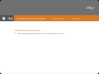 Speech Recognition Fundamentals | PPTX