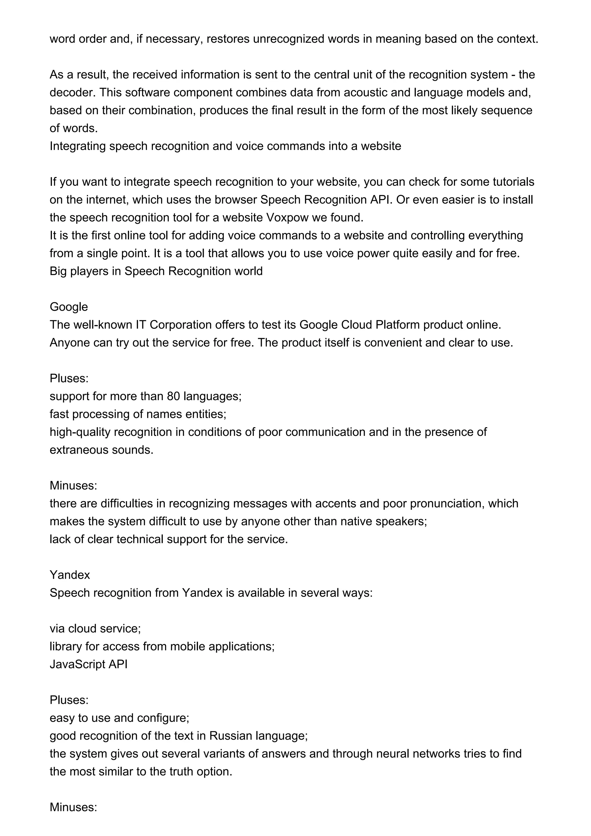 Speech recognition - how does it work? | PDF