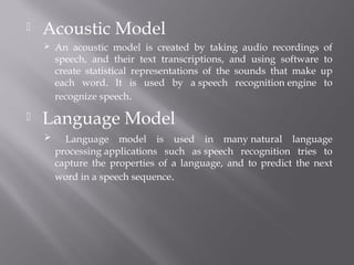 Artificial intelligence Speech recognition system | PPT