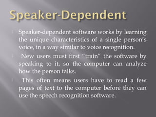 Artificial intelligence Speech recognition system | PPT