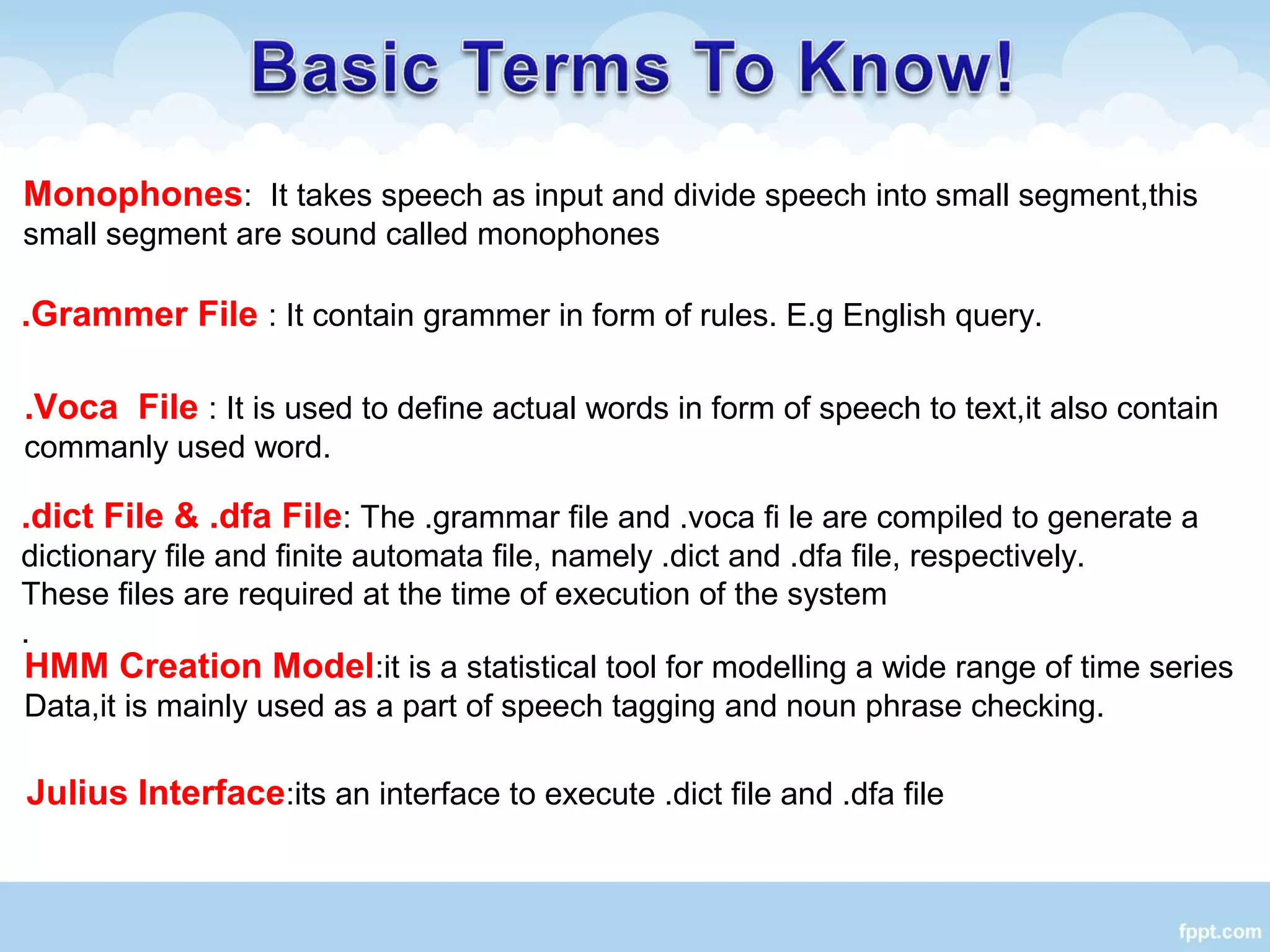 Speech recognition system | PPT