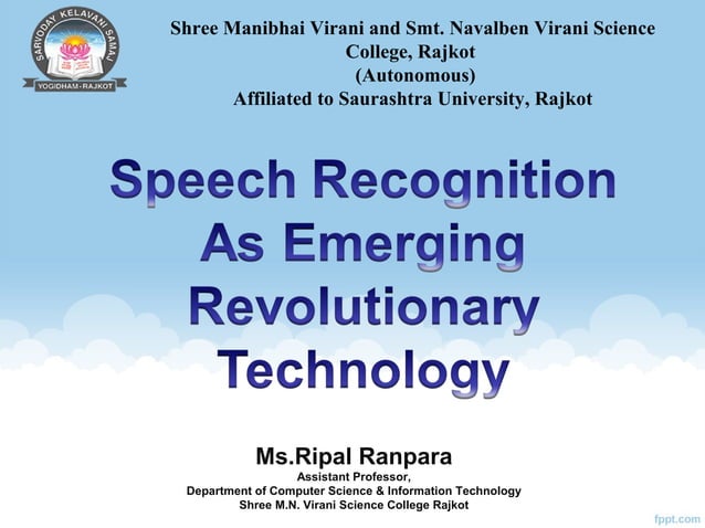 Speech recognition system | PPT