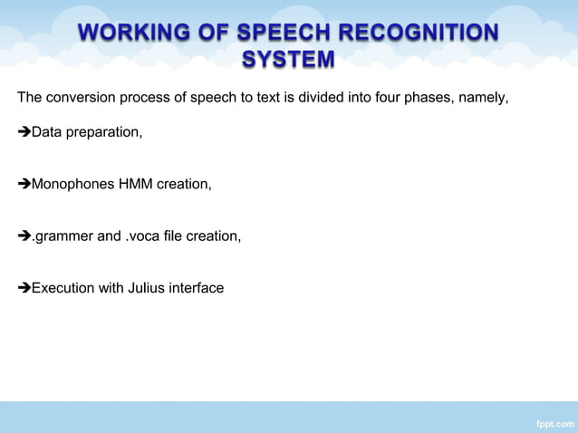 Speech recognition system | PPT