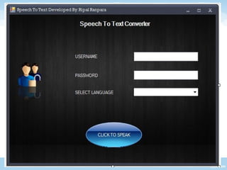 Speech recognition system | PPT