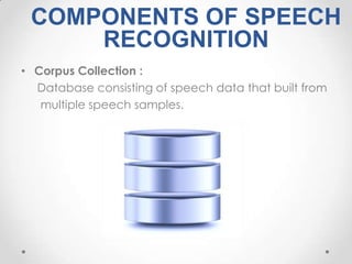 Speech recognition system seminar | PPTX