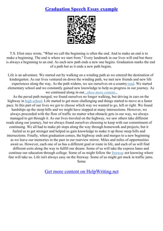 Speech Sample Essay | PDF