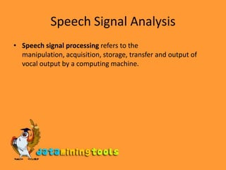 Matlab: Speech Signal Analysis | PPTX