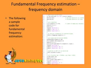Matlab: Speech Signal Analysis | PPTX
