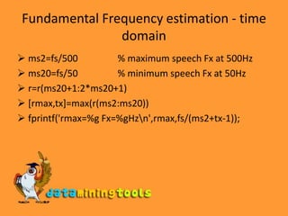 Matlab: Speech Signal Analysis | PPTX