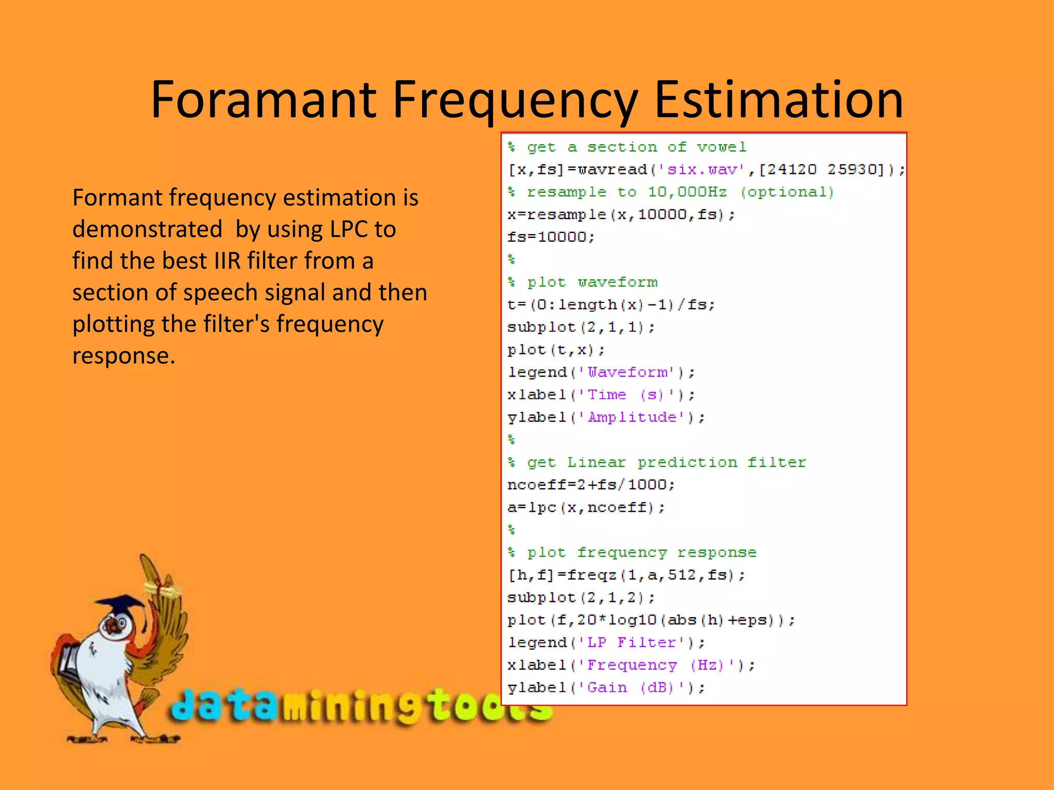 Matlab: Speech Signal Analysis | PPT
