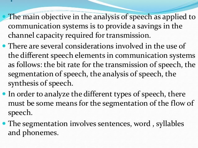 Speech Signal Analysis