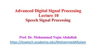 Speech_Signal_Processing for telecommunication engineering.pptx