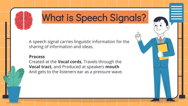 SPEECH SIGNALS.pptx | Digital Audio | Computer Software and Applications